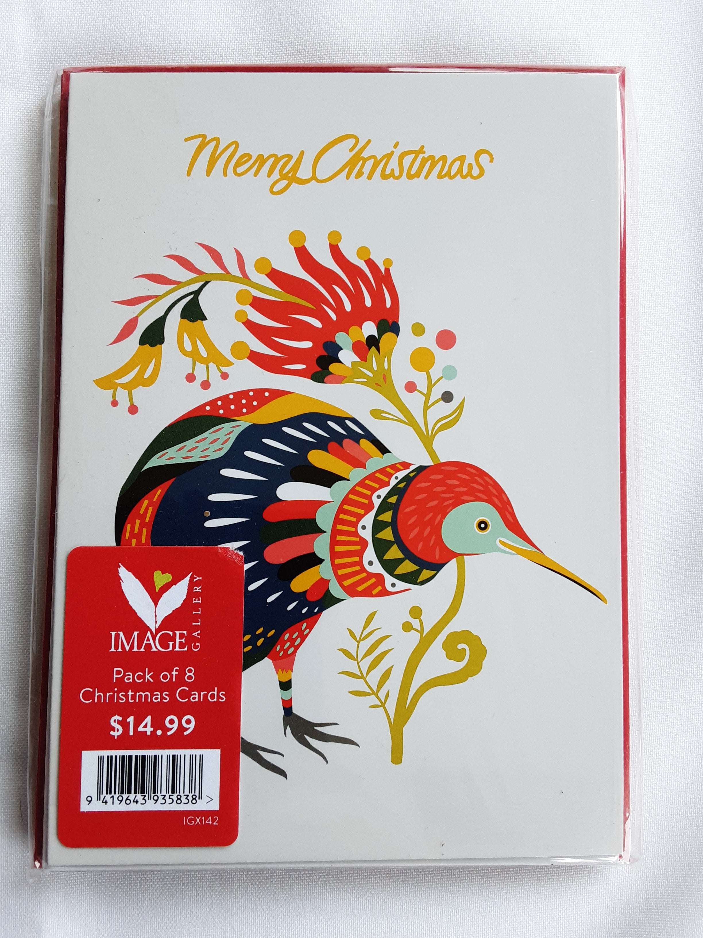New Zealand Themed Christmas Card Set - Colourful Kiwi and Fantail ...