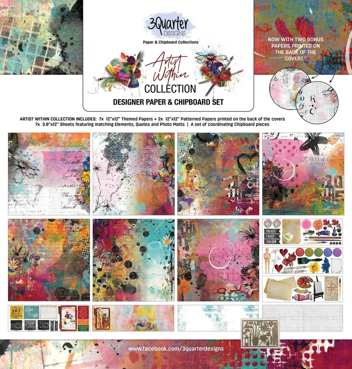 Designer Paper & Chipboard Set - Artist Within - 3Quarter Designs ...